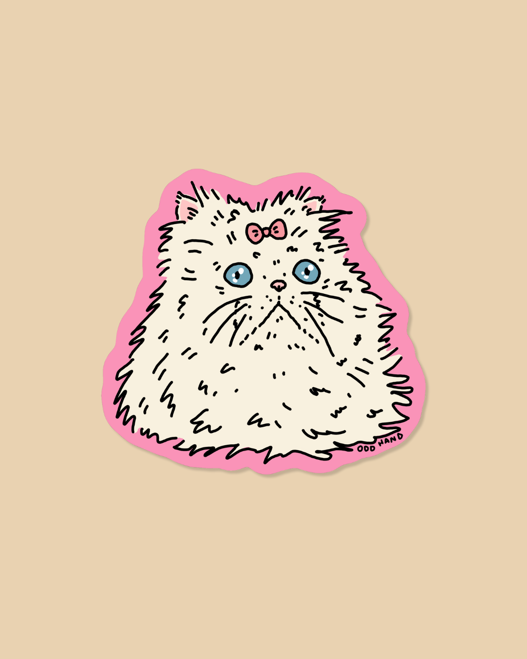 Fluffy Cat Sticker – ODD HAND CO.